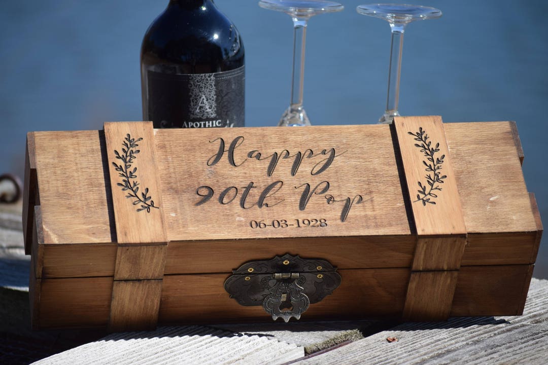 Lockable Wine Box - Wedding Wine Box - Locking Wine Box - Personalized ...