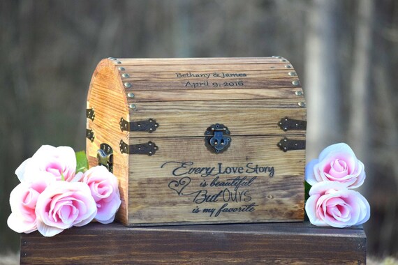 Wood Card Box Rustic Wooden Card Box Rustic Wedding Decor | Etsy