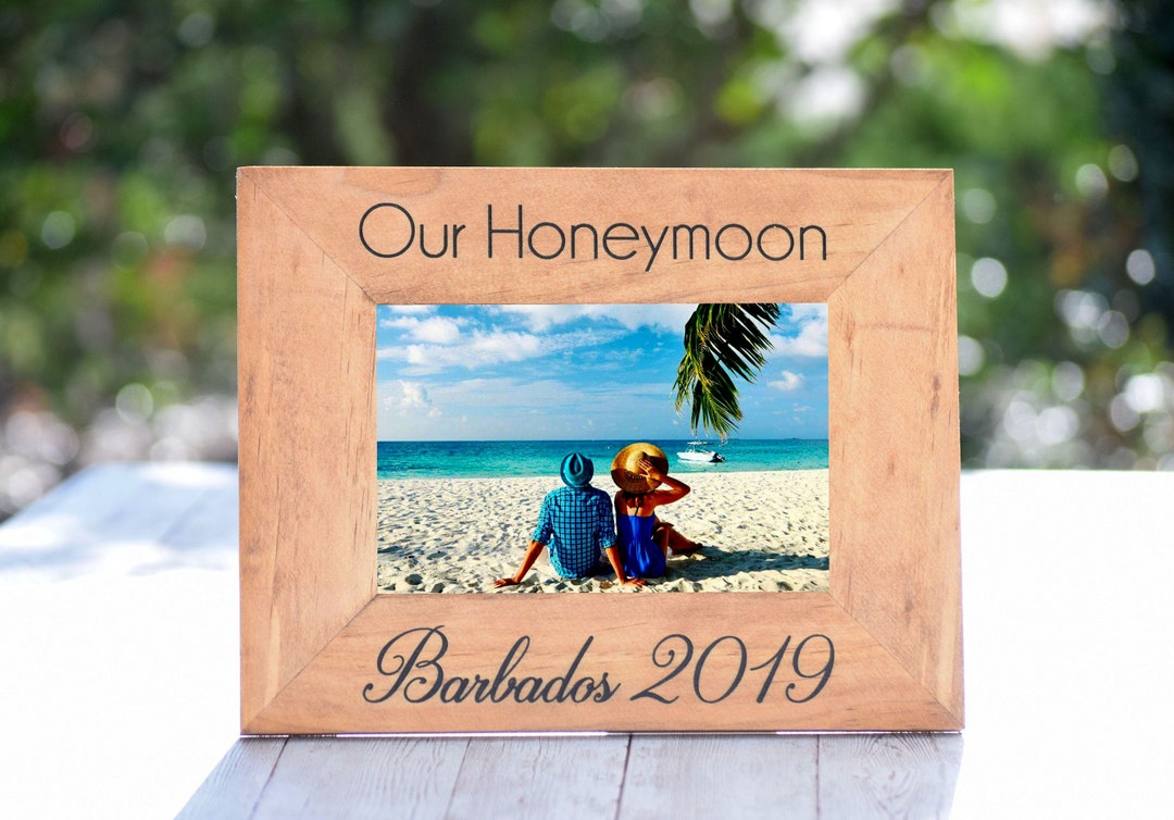 Honeymoon Picture Frame - Personalized Keepsake - Wedding Picture Frame ...