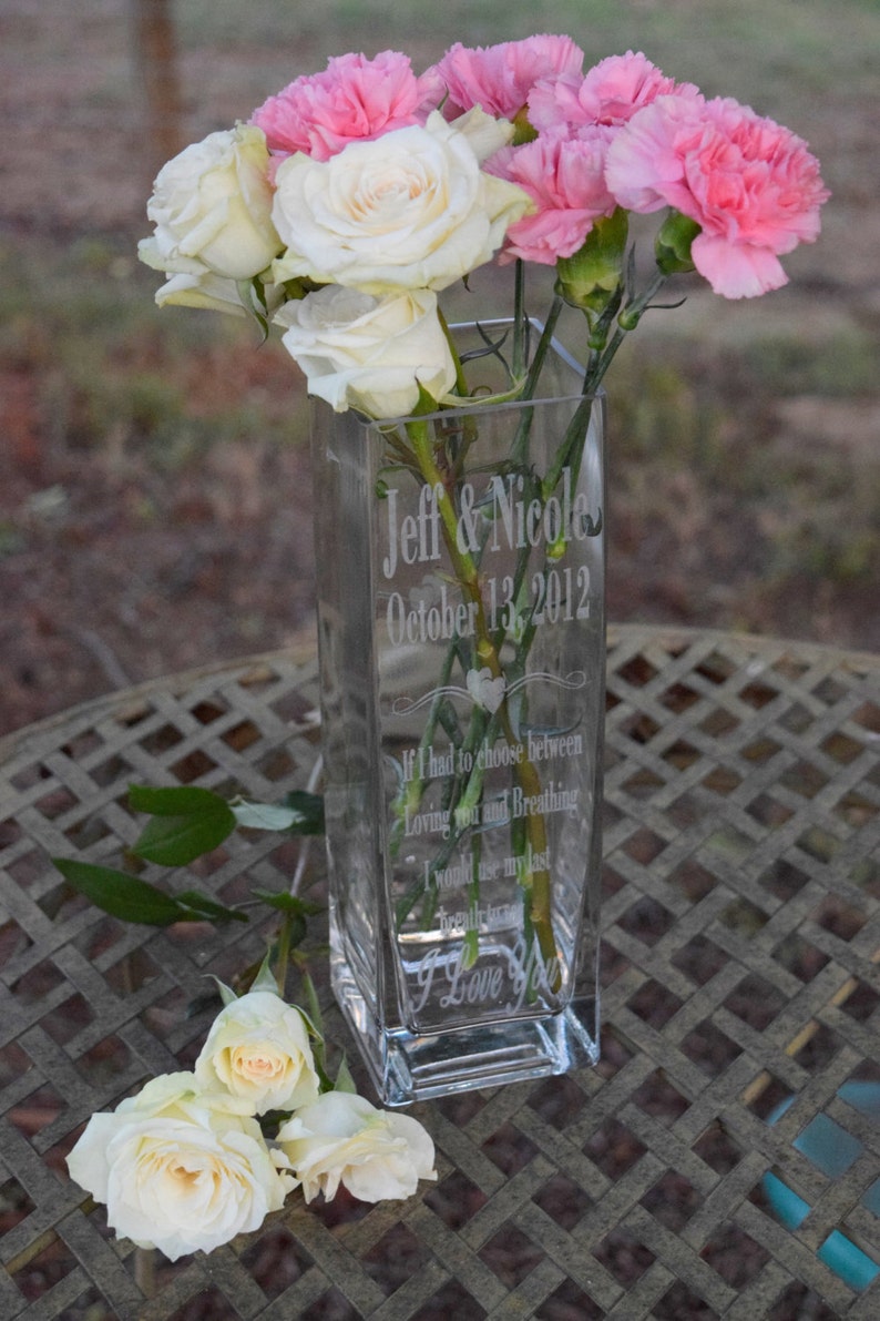 Laser Engraved Glass Vase Etched Glass Vase Etched Glass - Etsy
