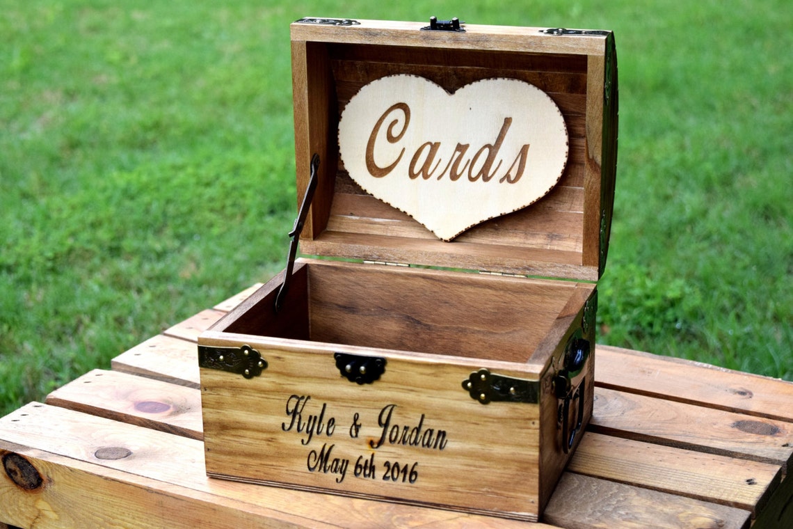 Wedding Card Box Graduation Card Box Wood Card Box Rustic Card - Etsy
