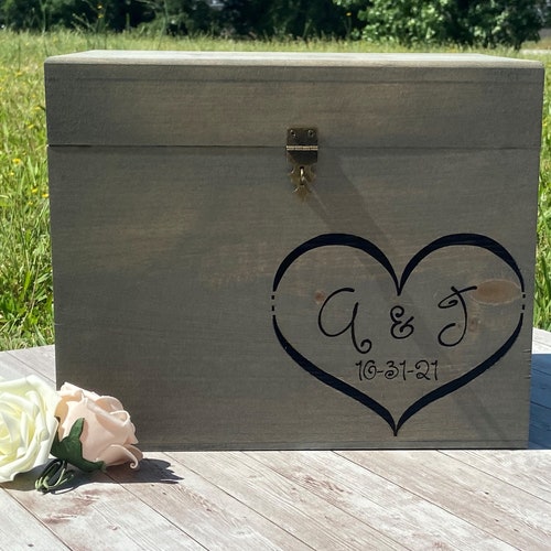 Rustic Wedding Card Box Holder With Burlap and Lace Cards | Etsy