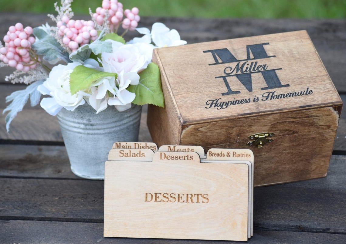 Recipe Box Personalized Recipe Box Housewarming Gift | Etsy