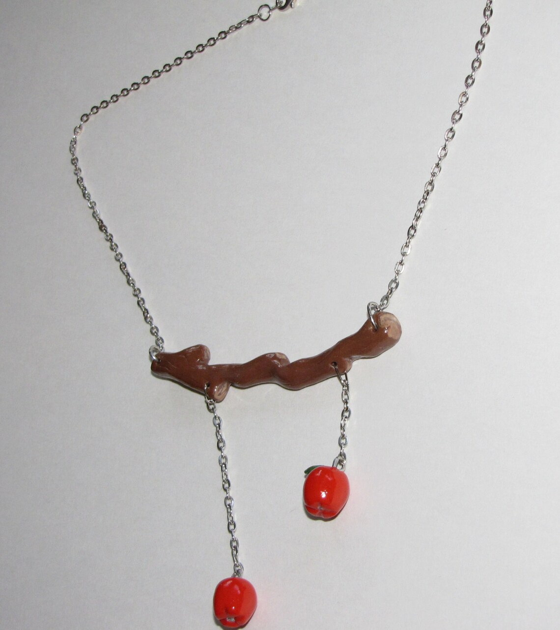 Tree Branch With Falling Apples Necklace - Etsy