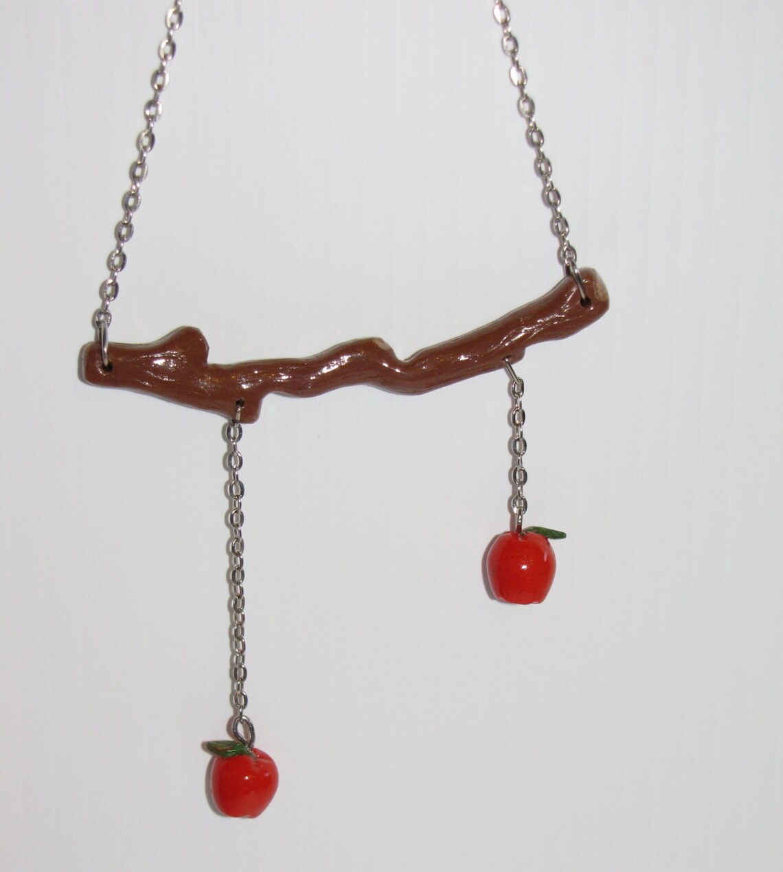 Tree Branch With Falling Apples Necklace - Etsy