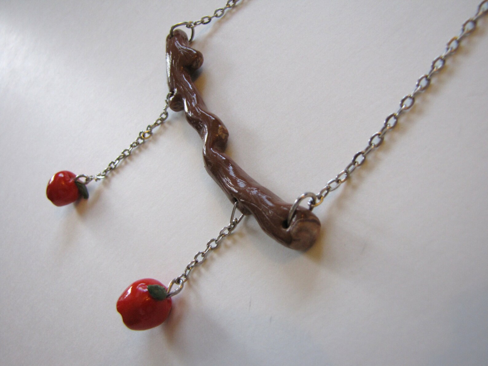 Tree Branch With Falling Apples Necklace - Etsy
