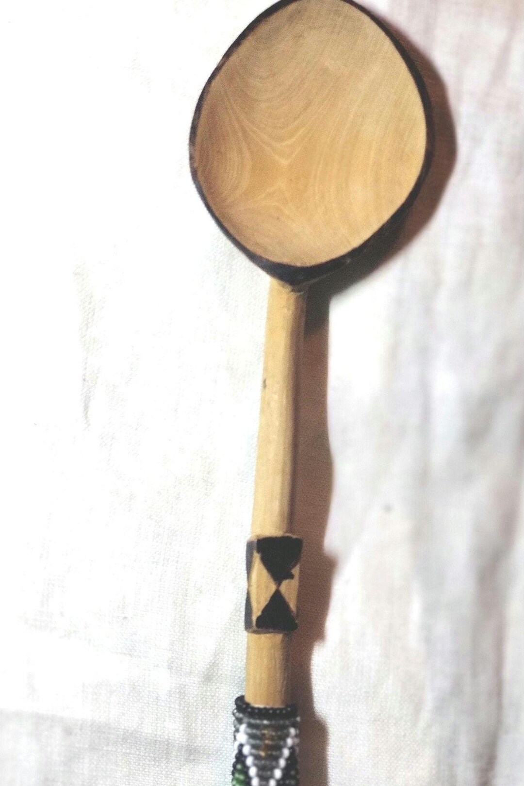 Native American Ceremonial Spoon, Ladel, Hand Carved Wood and Fancy ...