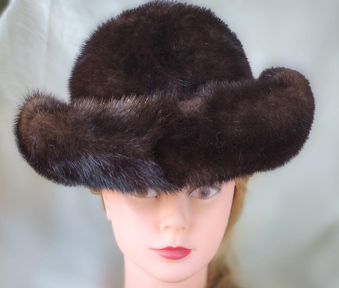 Mink Winter Ski Hat French Designer Montacut Poles Maison, Dark Ranch ...