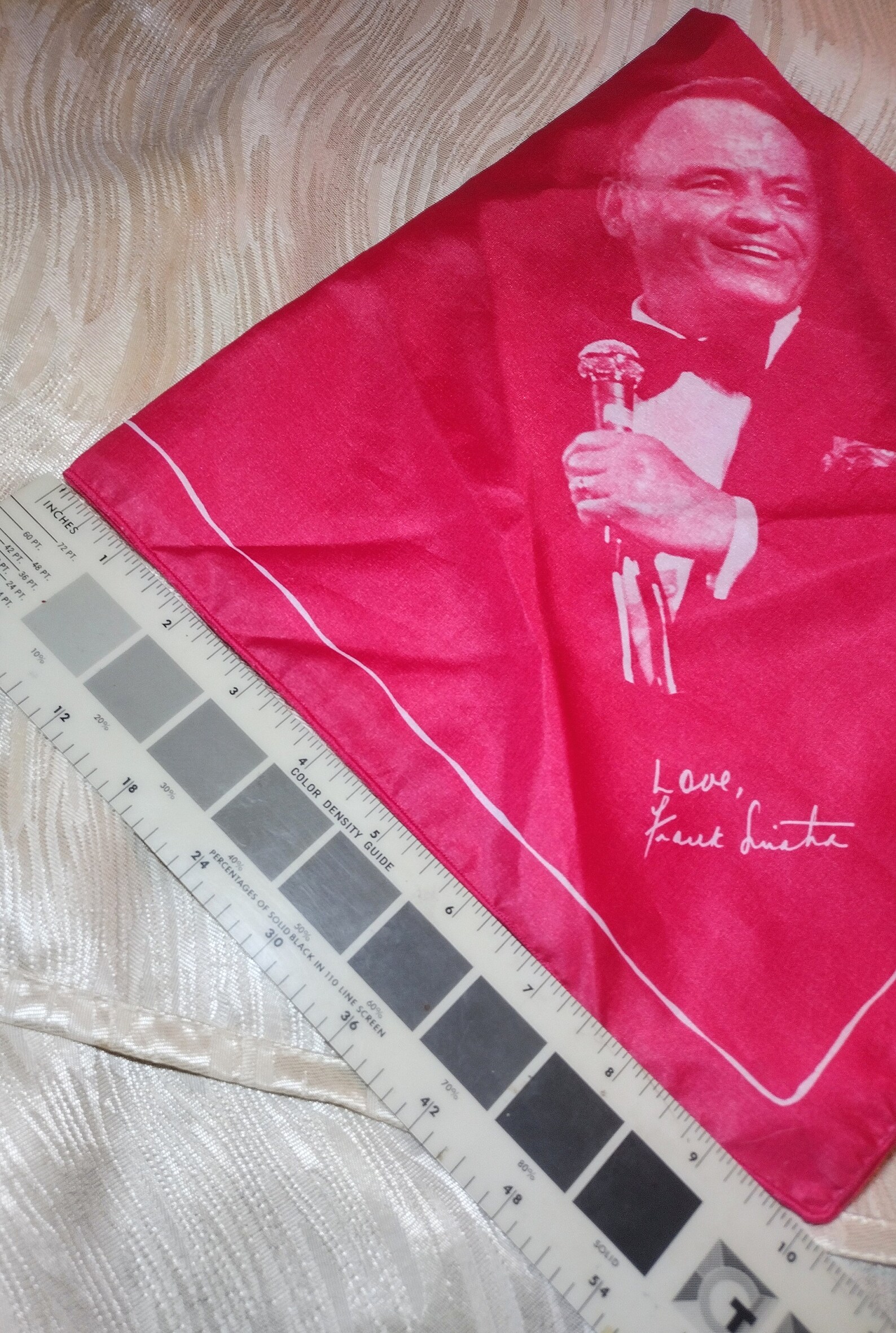 Frank Sinatra Red Scarf From His Concert at Caesar's Palace, 20" X 20 ...