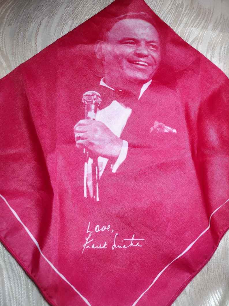 Frank Sinatra Red Scarf From His Concert at Caesar's Palace, 20" X 20 ...