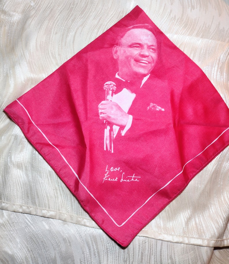 Frank Sinatra Red Scarf From His Concert at Caesar's Palace, 20" X 20 ...