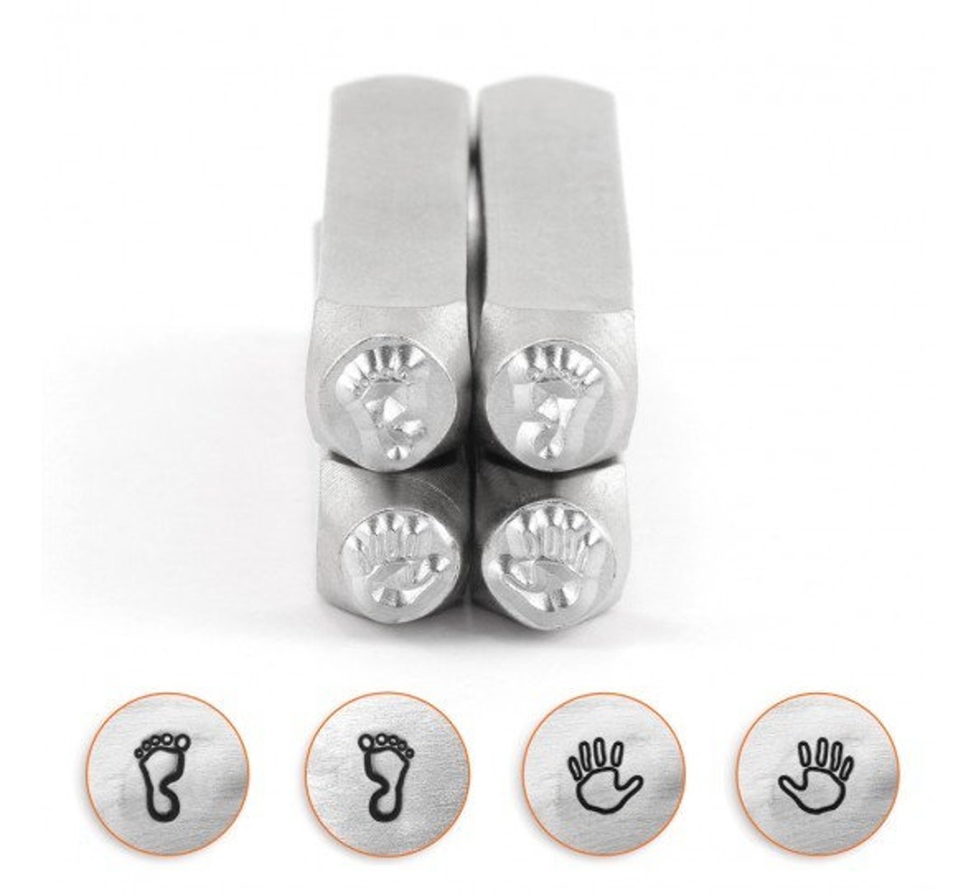 Hand & Foot Prints Metal Design Stamp Set 4pcs 6mm - Etsy