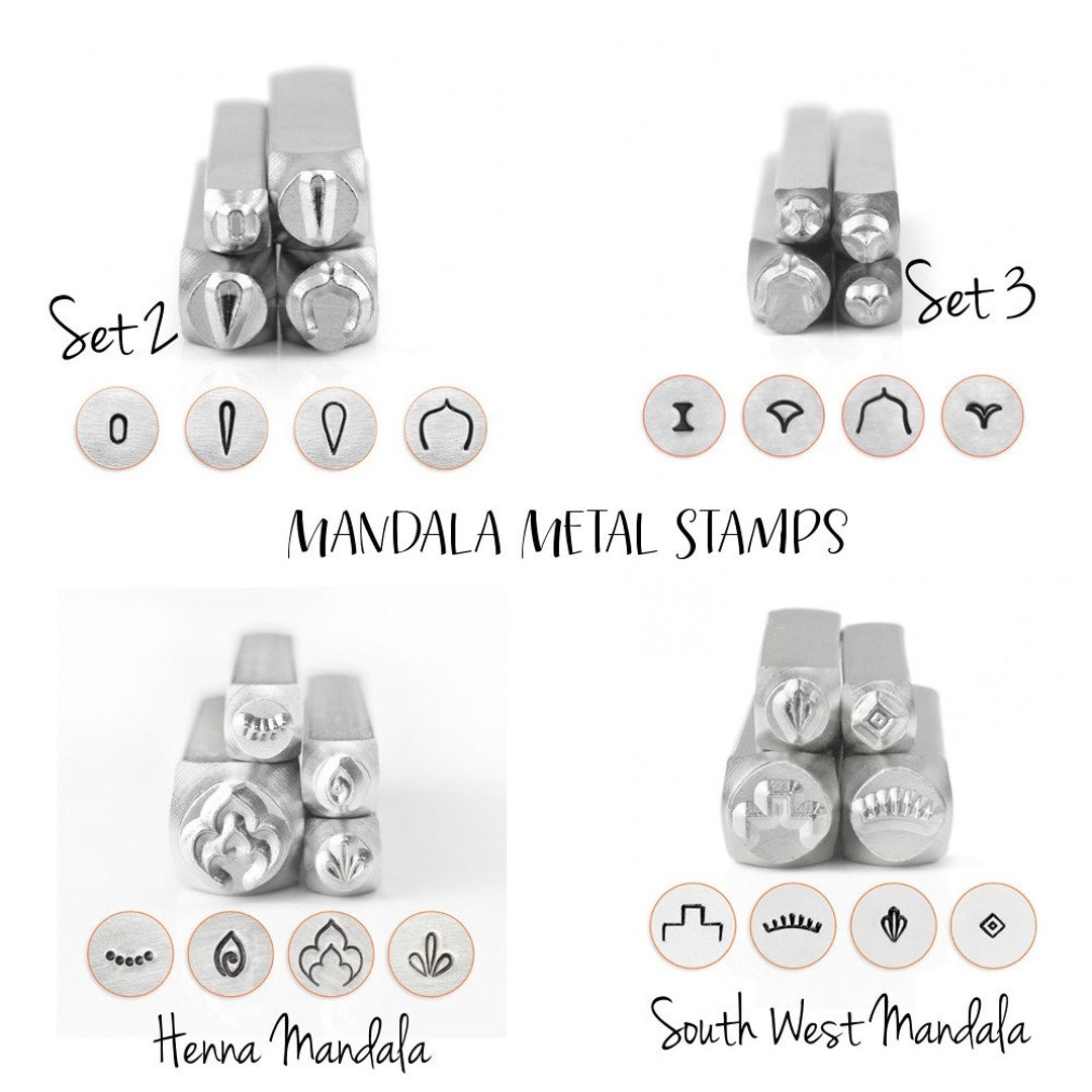 Mandala Metal Stamp Set 2 or Set 3 - 6mm | Henna Mandala Metal Design ...
