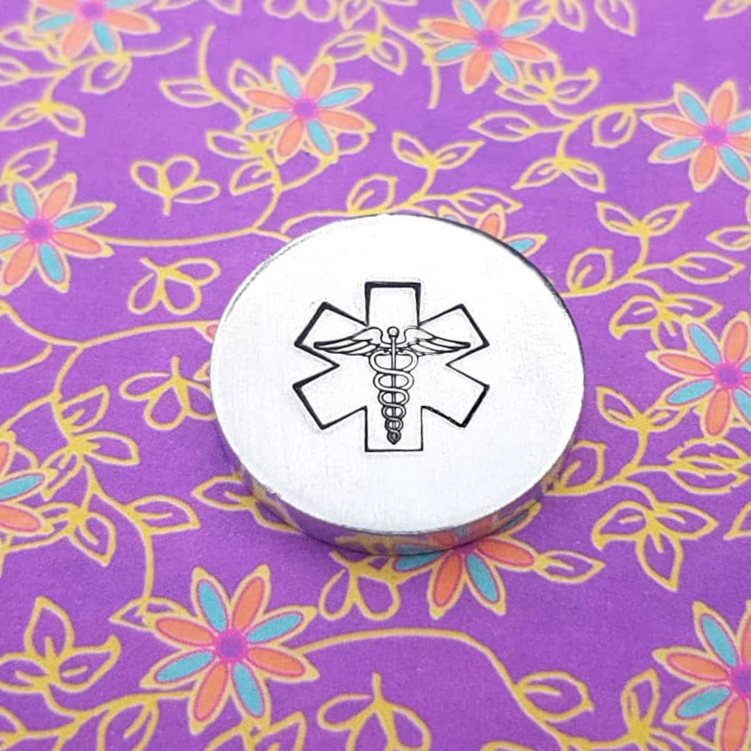 Medical Universal Alert Metal Design Stamp - 13mm | Metal Stamping ...