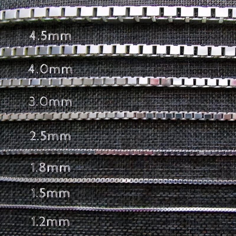 Silver Box Chain 36 - Etsy