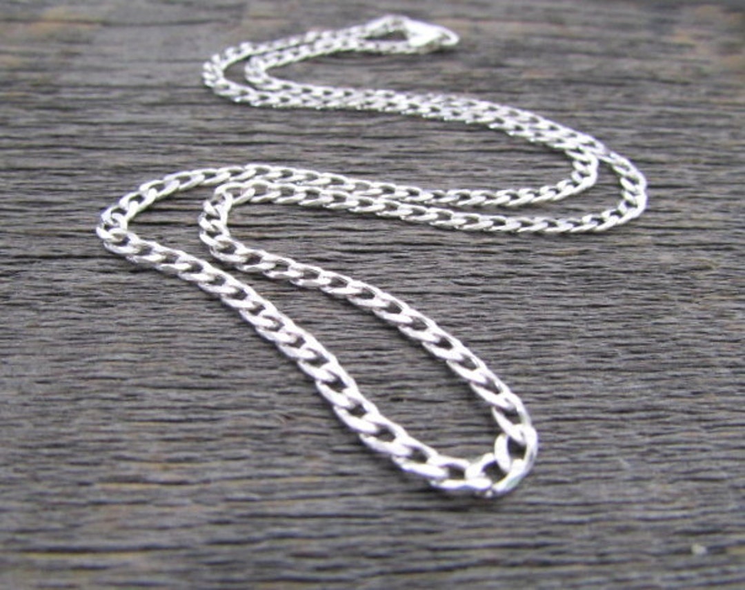 Sterling Silver Curb Chain, 20 Inch Chain, 5mm Chain, Curb Chain ...