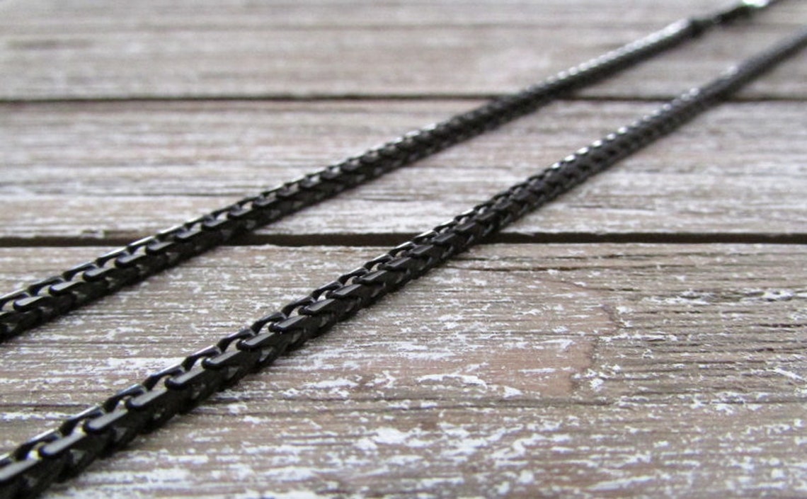 Men's Black Necklace Gifts for Men Black Chain 18-30 | Etsy