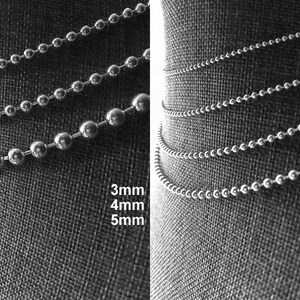 Sterling Ball Chain, 2mm, 16-36 Inch, Silver Ball Chain, Sterling Bead ...