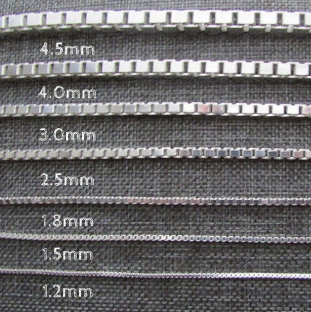 Silver Box Chain, Silver Chain Necklace, 1.2mm-4.5mm, 16-36 Inches ...