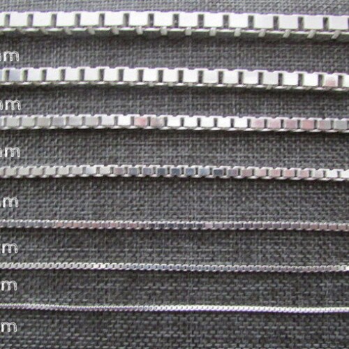 Real Solid 925 Sterling Silver Box Chain Necklaces 1.4mm 2mm - Etsy