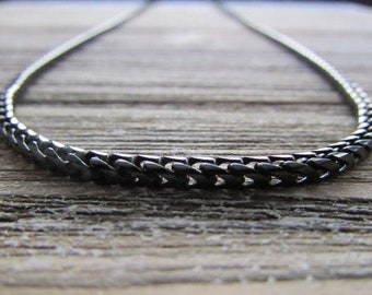 3mm Black Braided Bolo Leather Cord Necklace Silver Clasp - Etsy