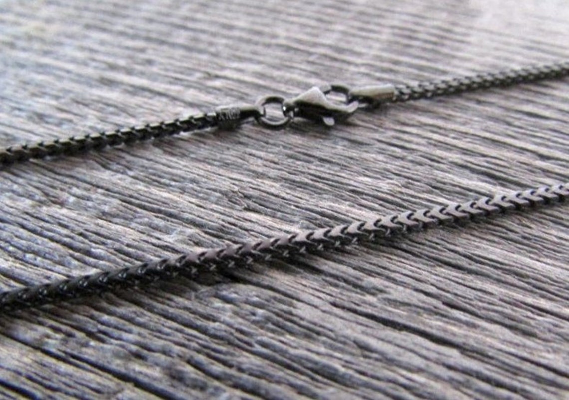 Men's Black Rhodium Chain Black Chain Necklace Gift for - Etsy
