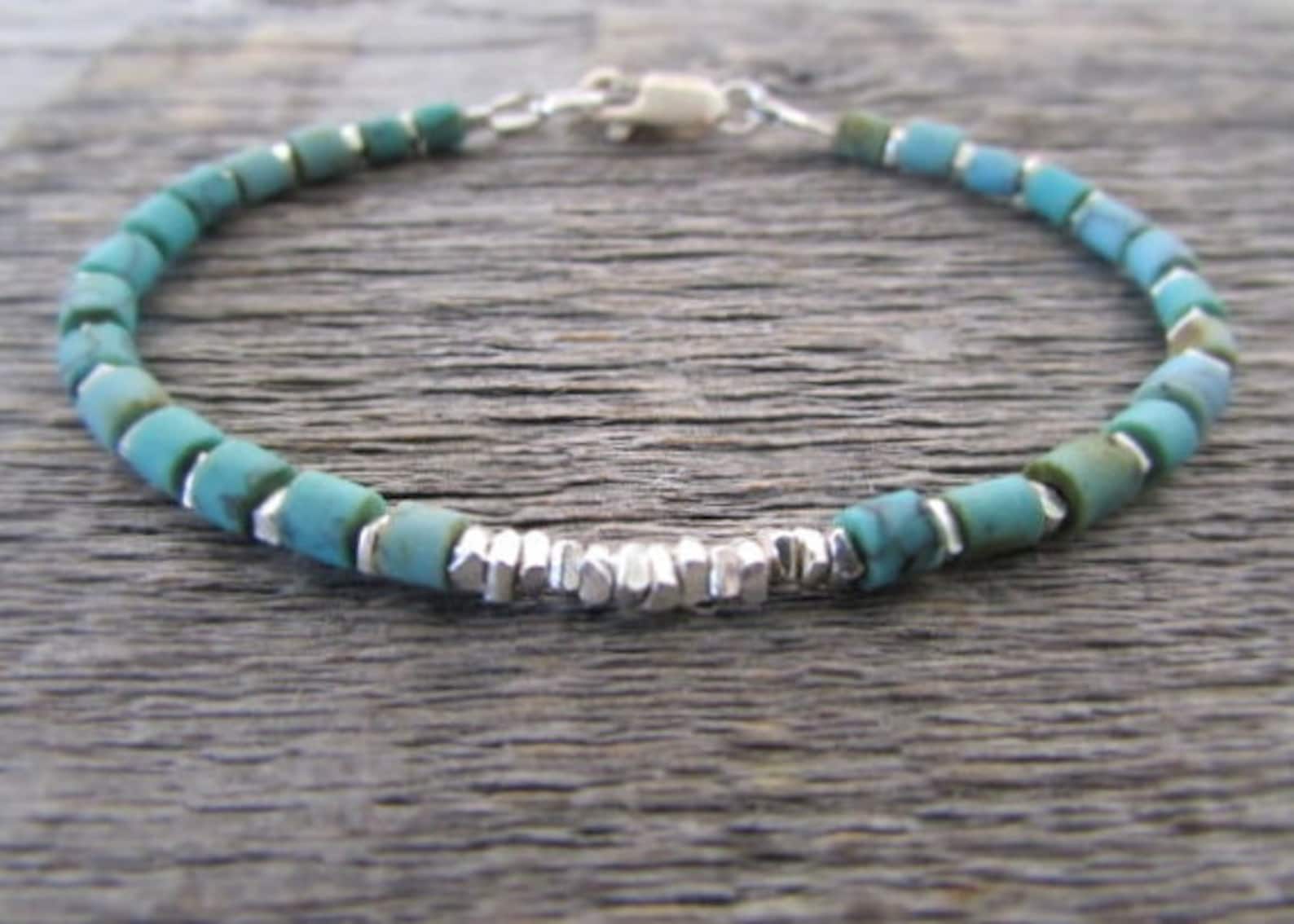 Men Turquoise Bracelet, Mens Bracelet, Men's Bracelet, Turquoise Silver ...