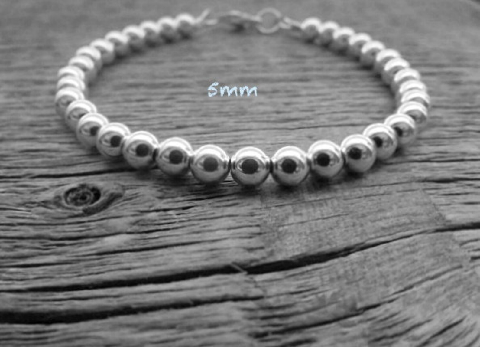Sterling Silver Bead Bracelet 5-8mm Bracelet Bride | Etsy