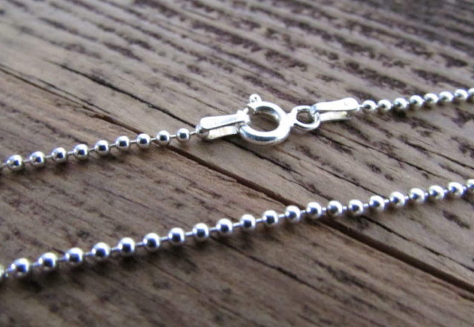 Sterling Silver Ball Chain, 16-36 Inch, 2mm, Silver Bead Chain ...
