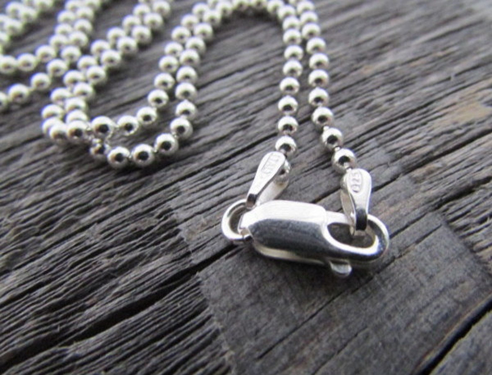 Sterling Silver Dog Tag Chain 2mm 16-36 Inch Ball Chain | Etsy