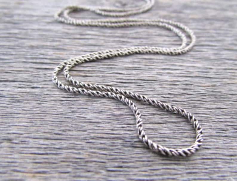 Oxidized Sterling Silver Bali Rope Chain Necklace (1.5mm, 16-24 Inch ...