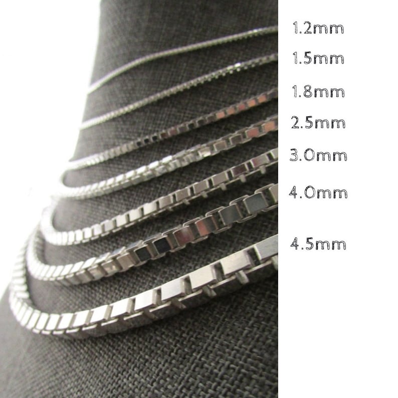 Silver Box Chain 1.2mm 1.5mm 1.8mm 2mm 3mm 4mm 4.5mm - Etsy