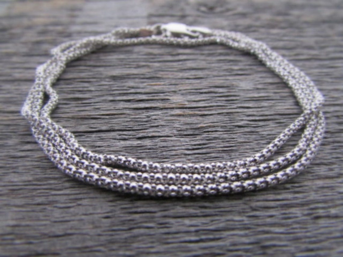 Sterling Silver Popcorn Chain 22 Inch Chain 1.5mm Chain | Etsy