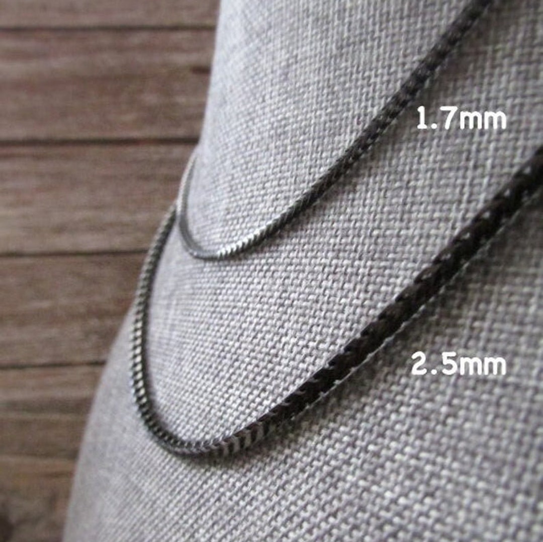 Men's Black Rhodium Chain, Black Chain Necklace, Gift for Men, 18-36 ...