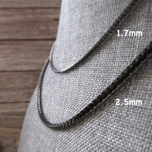 Men's Black Rhodium Chain, Black Chain Necklace, Gift for Men, 18-36 ...