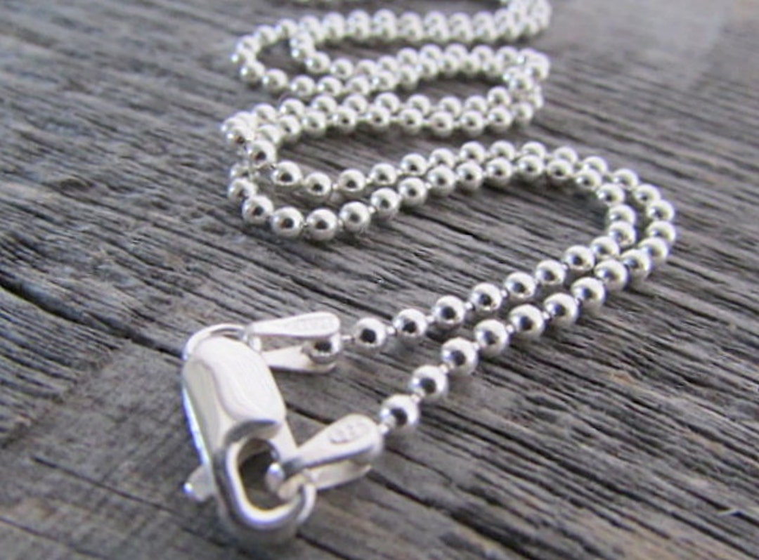 Sterling Ball Chain, 2mm, 16-36 Inch, Silver Ball Chain, Sterling Bead ...
