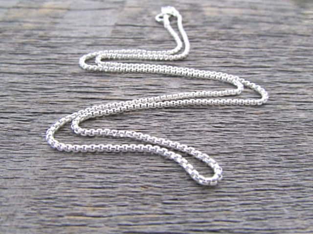 Sterling Silver Box Chain 2mm Chain 20 Inch Chain Sterling - Etsy