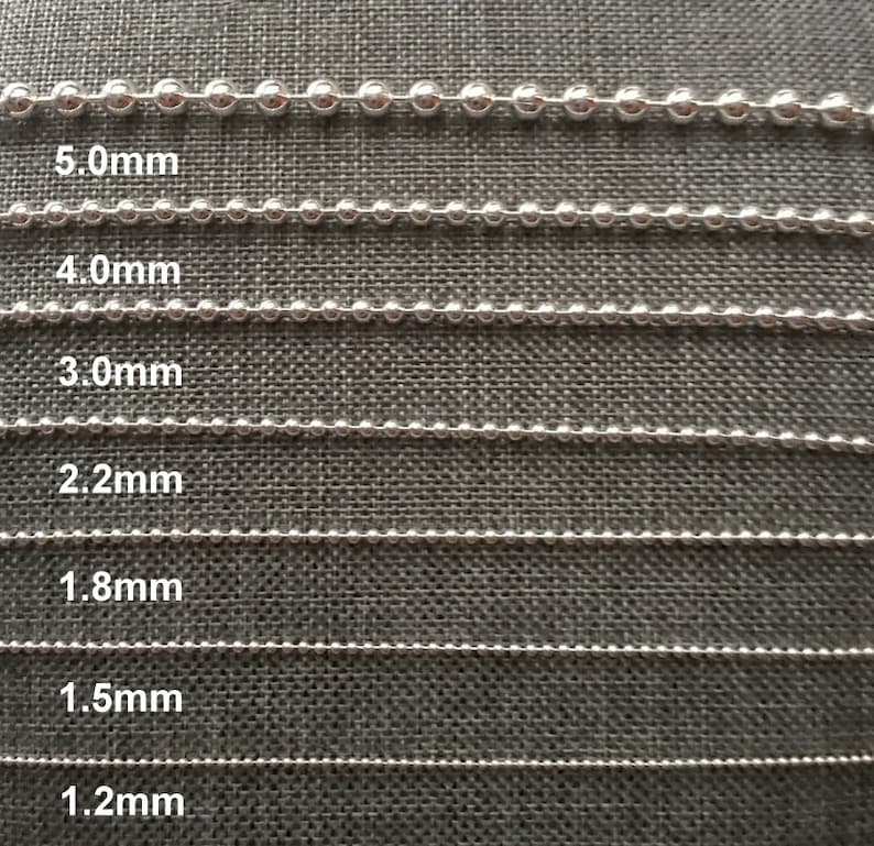 Silver Ball Chain 1mm 2mm 3mm 4mm 5mm 16-36 Inch Silver - Etsy