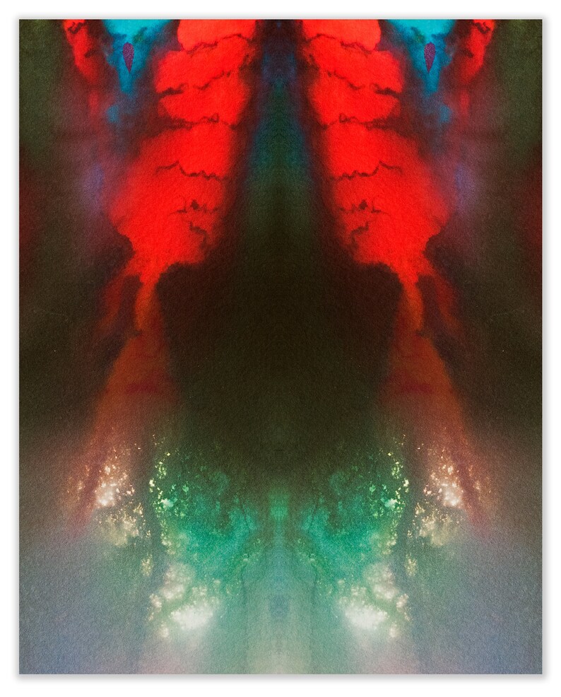 Red Compliments Green Print, Modern Colourful Abstract Downloadable ...