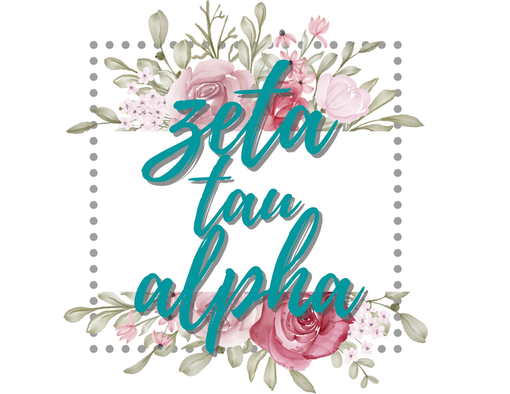 Floral Zeta Tau Alpha Etsy