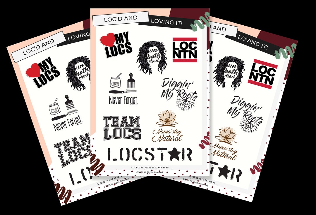 Dreadlocks Themed Stickersheet Team Locs Cute Vinyl Waterproof Laptop ...