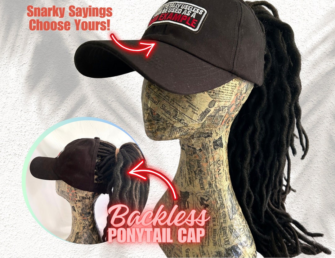 Funny Patch Hat, Backless Ponytail Cap, Sarcastic Humor Dad Hat, Unisex ...