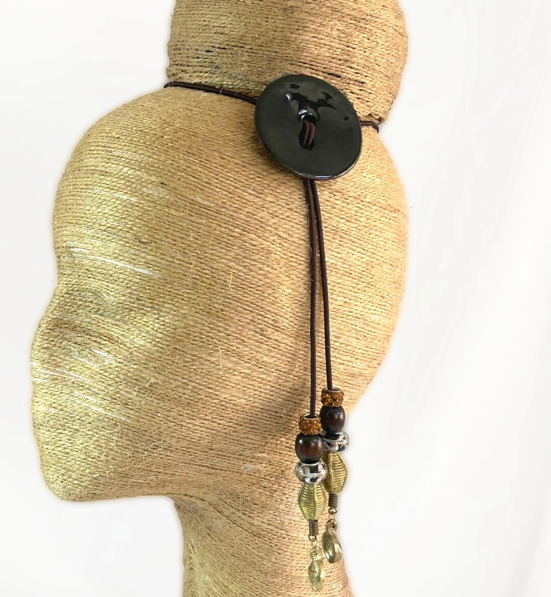 Dread Hair Tie, Loc Jewelry Bohemian Black Coconut Shell Hair Slide ...
