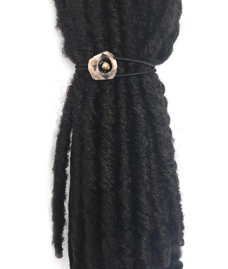 Gray Geode Hair Tie Loc Lasso with Dread Bead Natural | Etsy