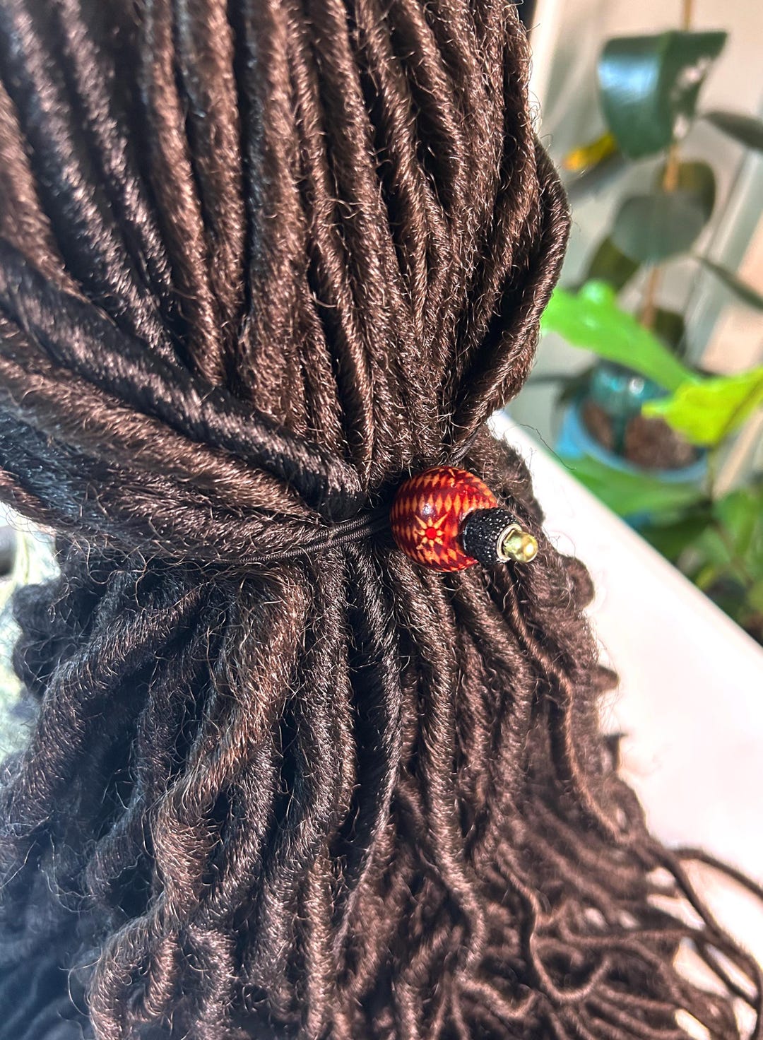 Unisex Wooden Loc Tie for Dreadlocks, Adjustable Large Ponytail Holder ...