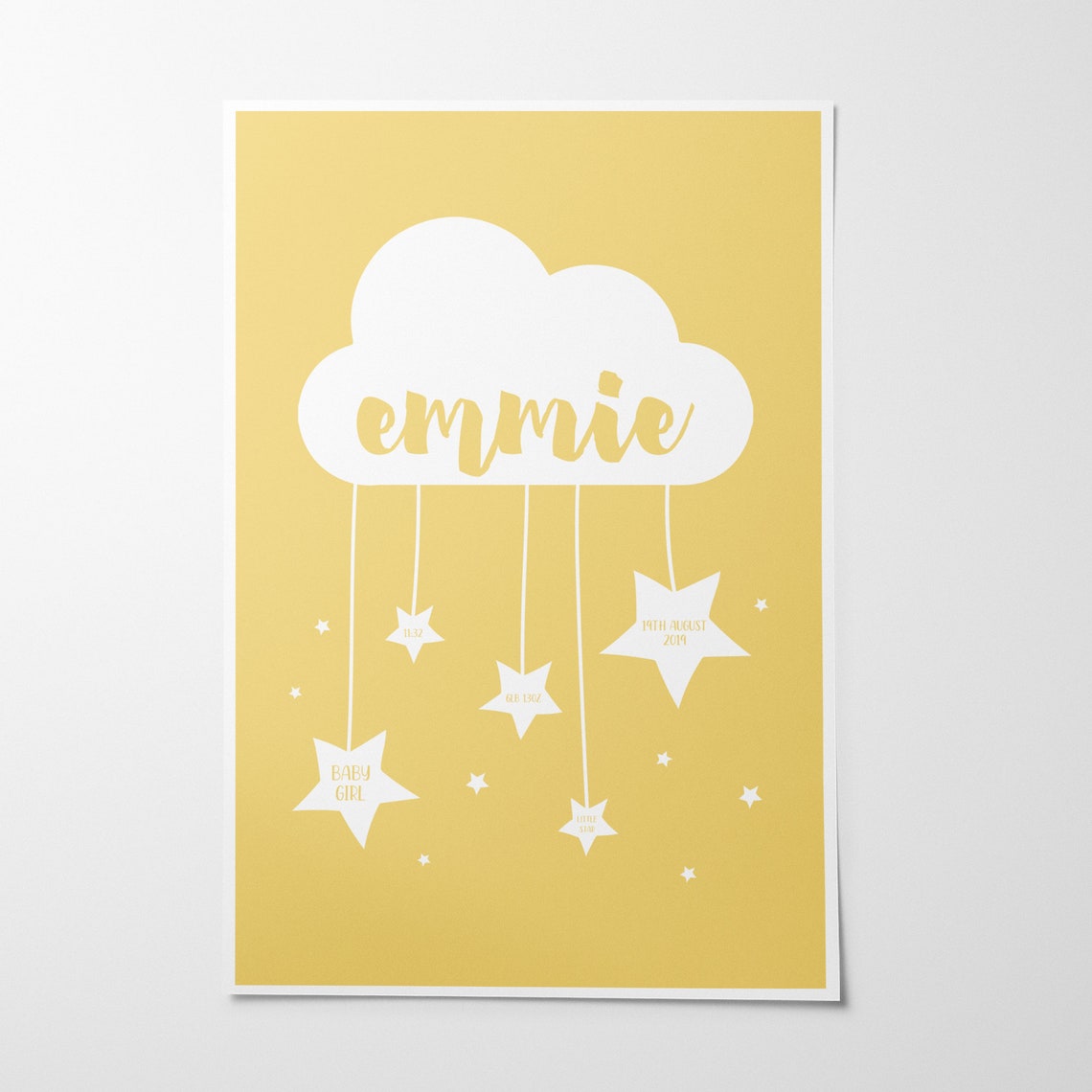 Personalised Baby Birth Announcement Word Art Print Newborn - Etsy