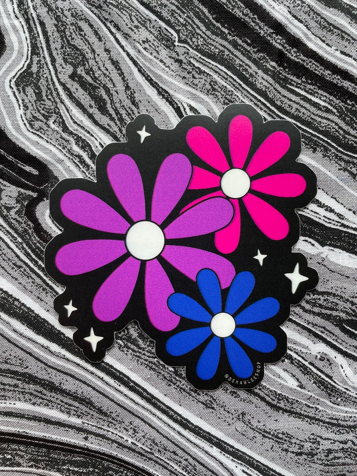 Bisexual Daisies Sticker Large Flowers Pride Bi Flag Purple - Etsy