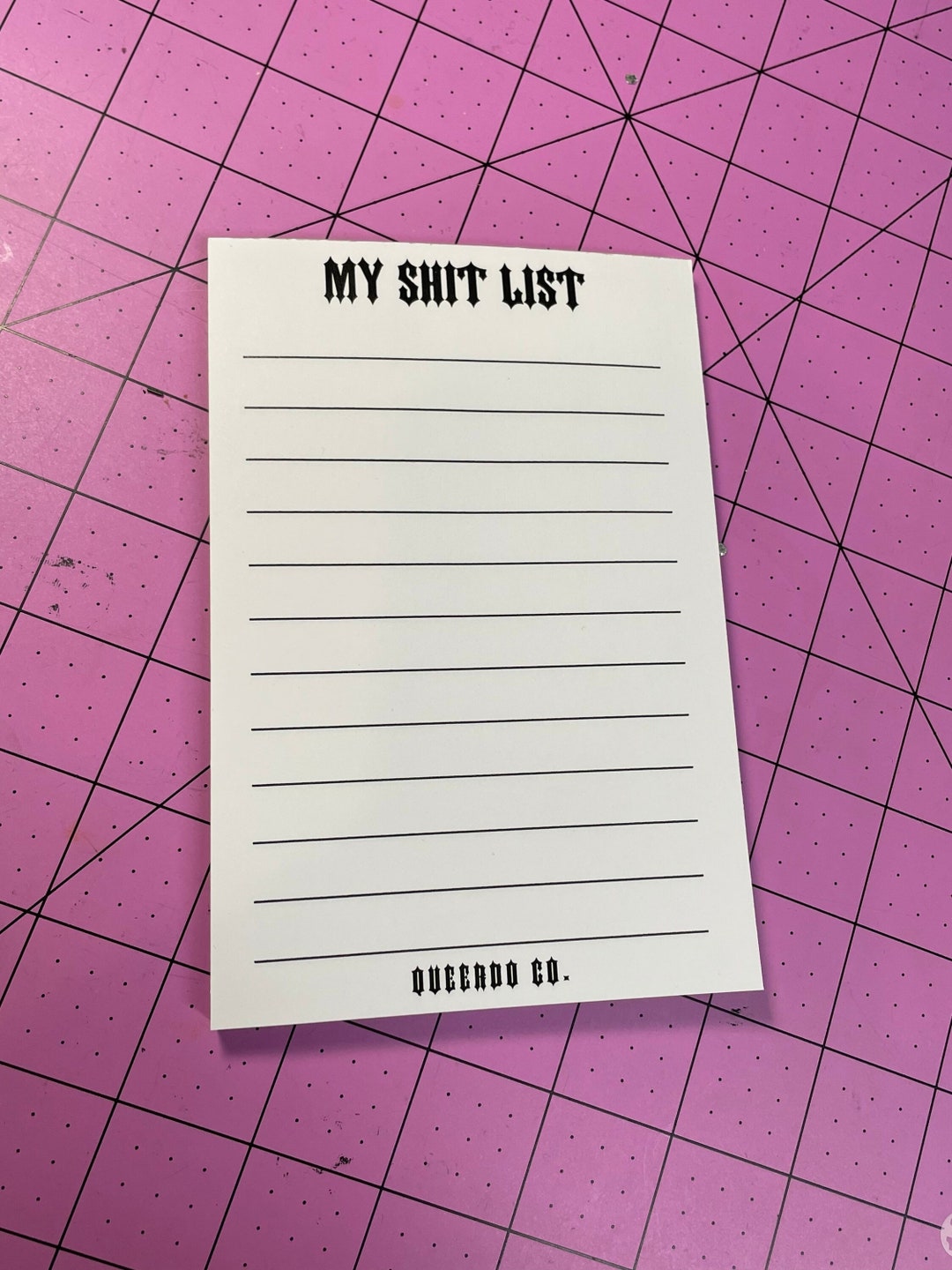 My Shit List Notepad -- to Do List, Goth Stationery, Funny Gift ...