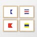 Set of ANY 4 Nautical Flags 5x5 (square), 8x8 (square) or 8x10 Prints ...