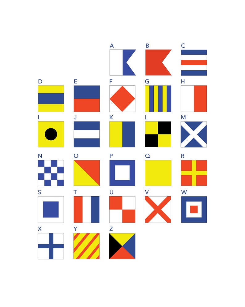 Maritime Signal Flag Alphabet 8x10, 11x14 Print - Etsy